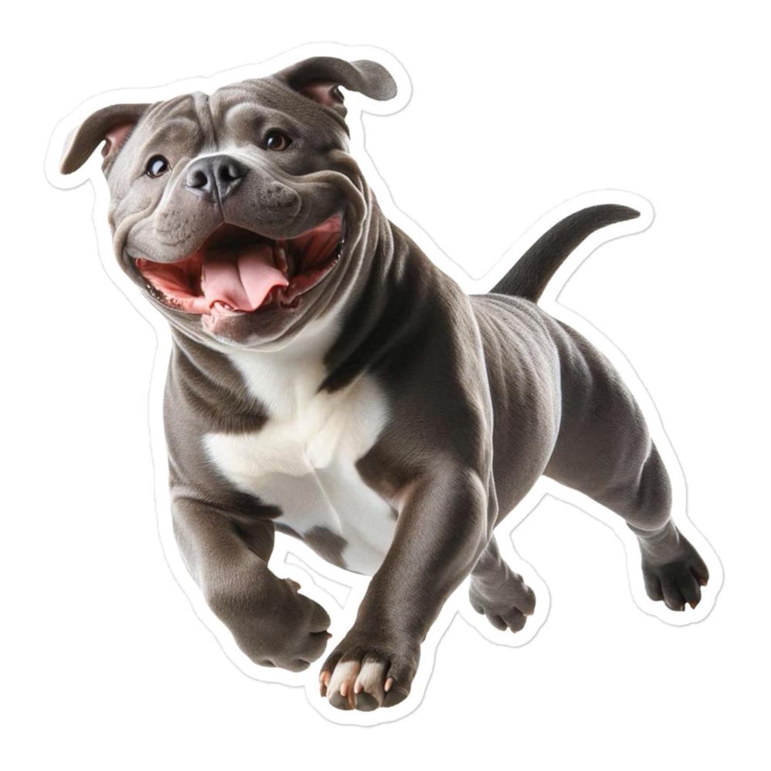 Cute American Bully Sticker, Cute Dog Water Bottle Sticker, Laptop ...