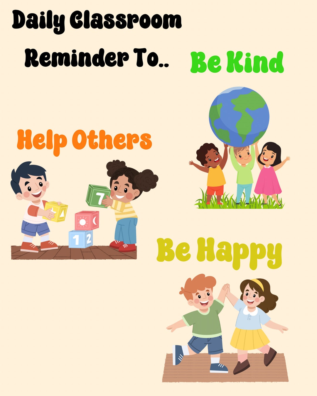 Daily Classroom Reminder Poster Poster for Class Room - Etsy