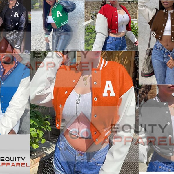 Varsity Jacket Crop Women - Etsy