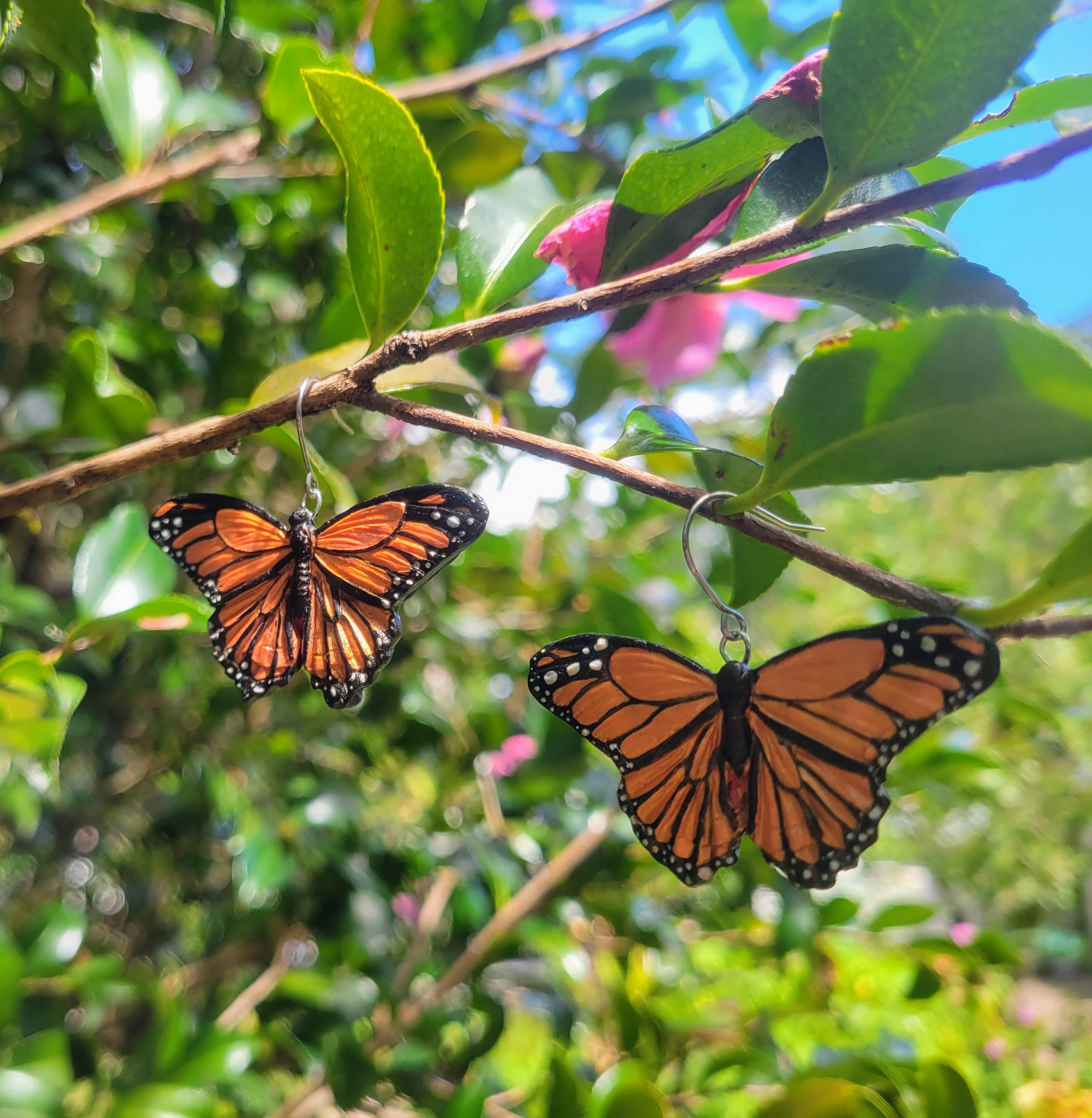 Hand-made Monarch Butterfly Earrings - Etsy