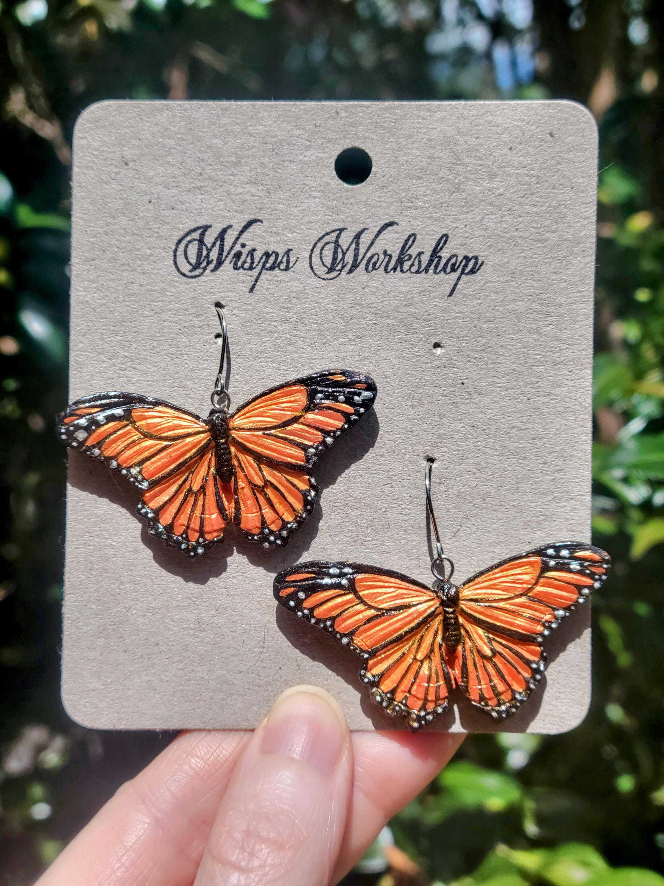 Hand-made Monarch Butterfly Earrings - Etsy