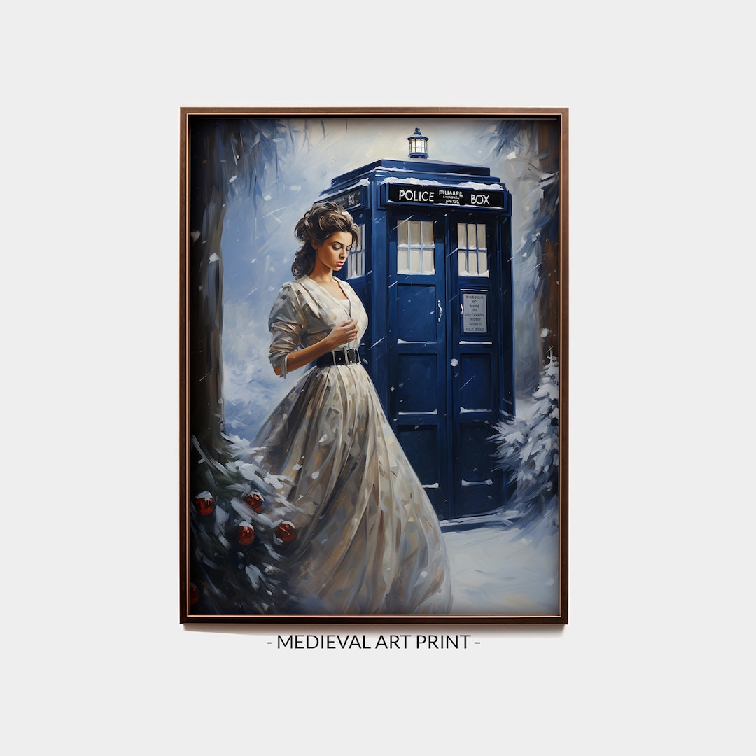 Christmas Doctor Who Woman Print, Tardis Painting, Printable Digital ...