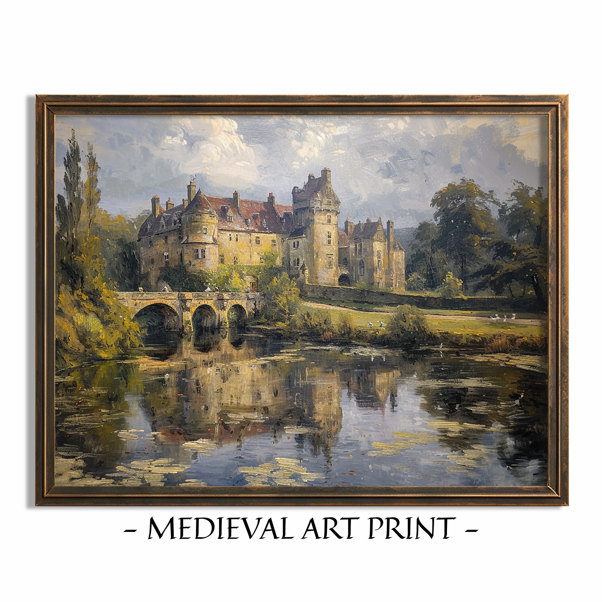 French Medieval Castle Print, Impressionist Middle Age Painting ...