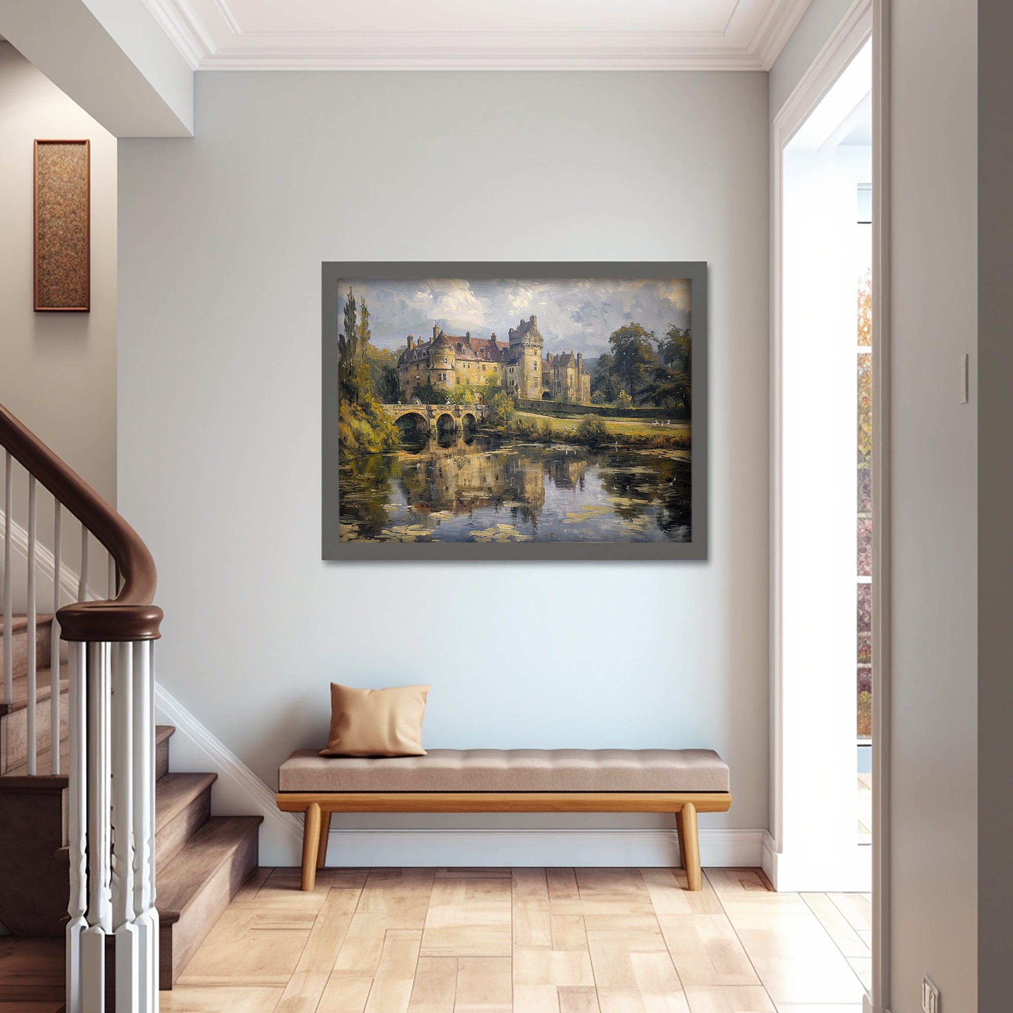 French Medieval Castle Print, Impressionist Middle Age Painting ...