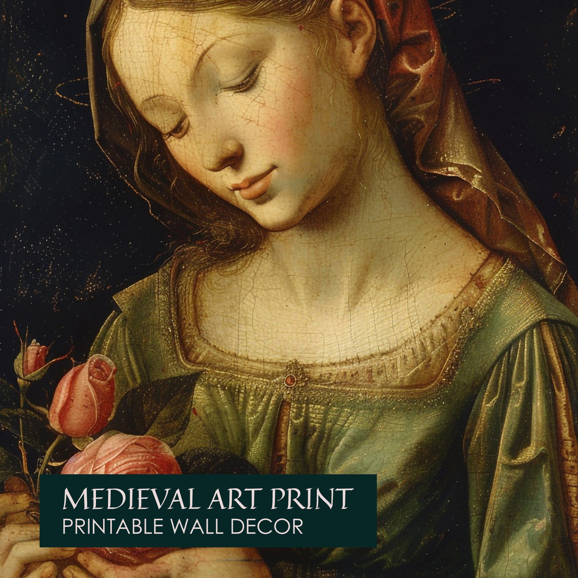 Medieval Woman Print, Middle Age Painting, Renaissance Women Art ...