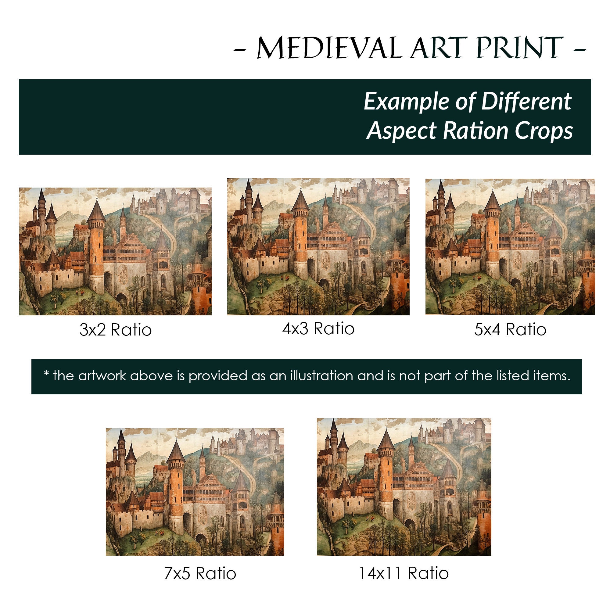 Medieval Castle Print, Middle Age Painting, Printable Wall Art, Instant ...
