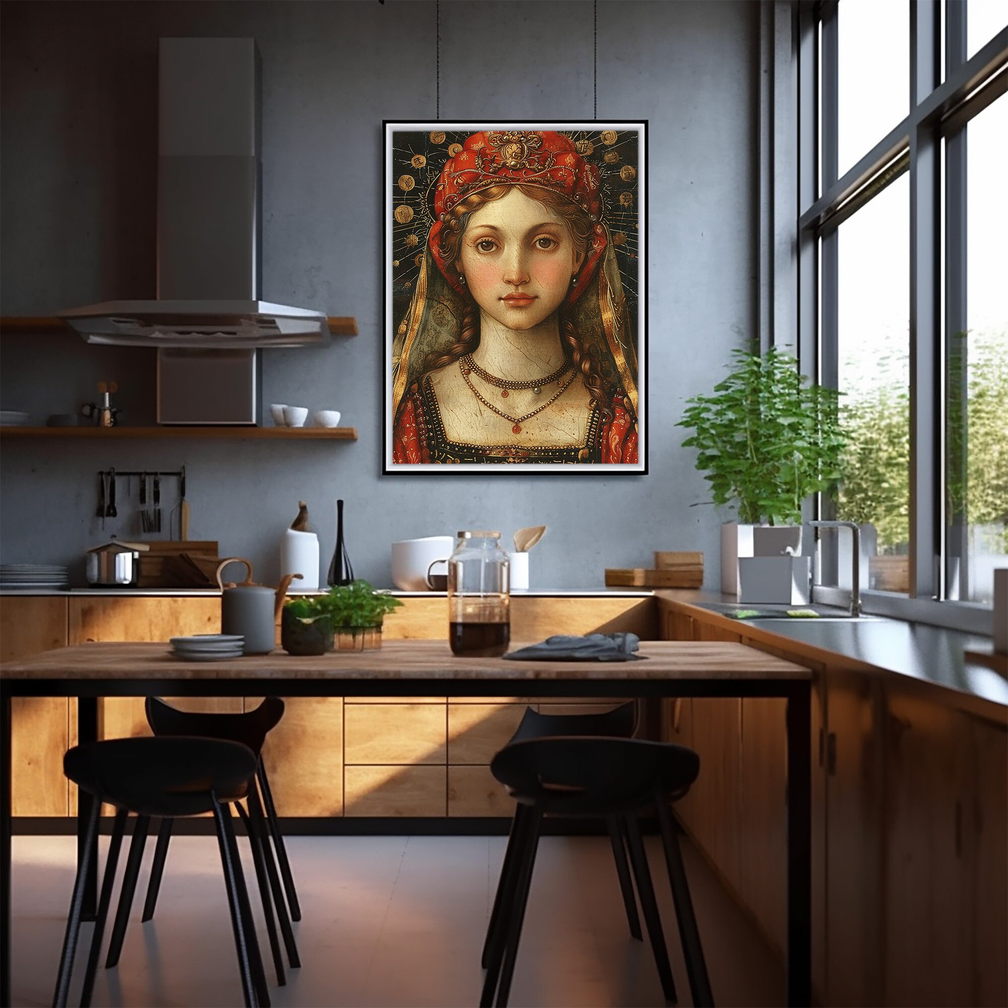 Druckbare mittelalterliche Frau Druck, Renaissance Frauen Malerei ...