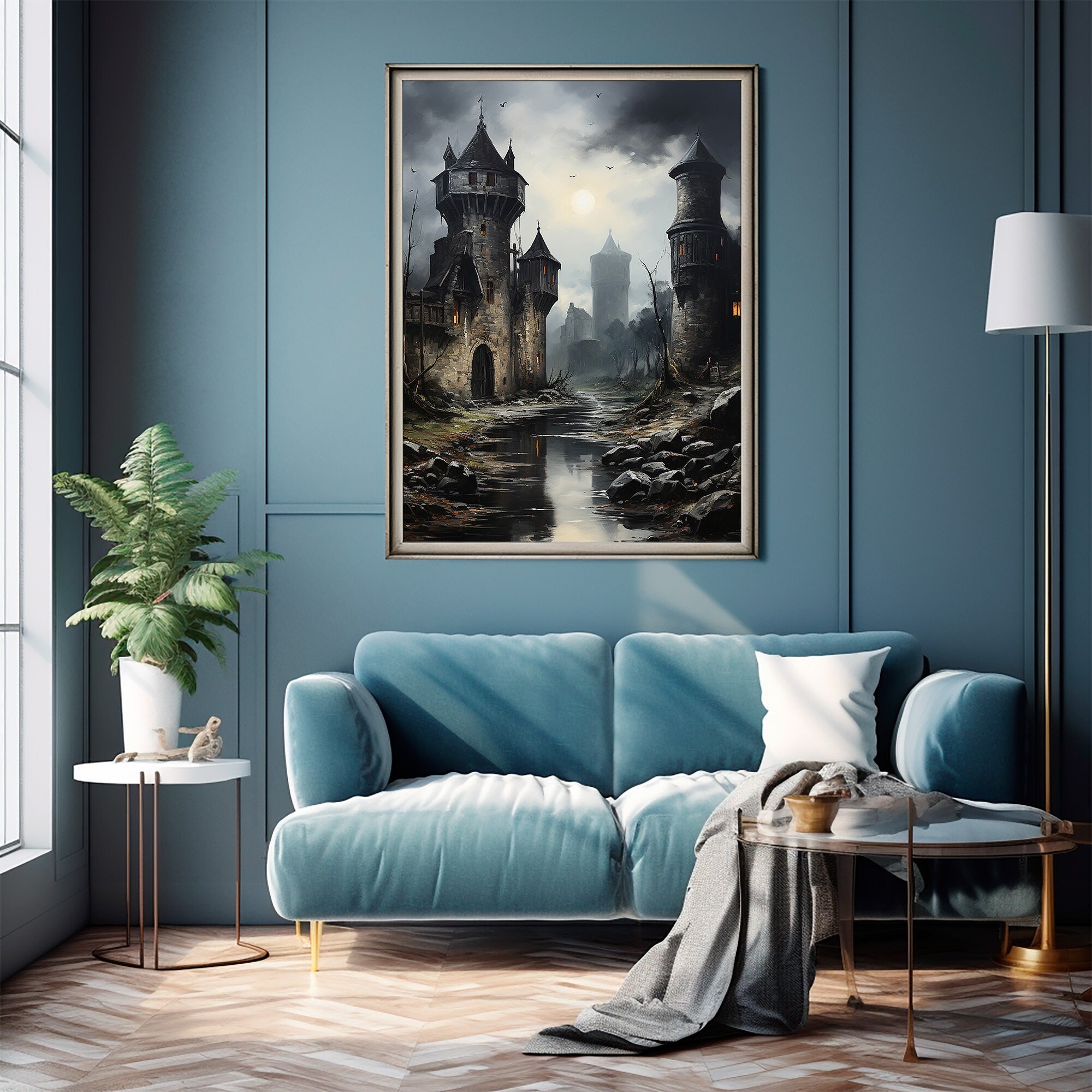 Medieval Decor, Medieval Castle Print, Moody Witcher Wall Art ...