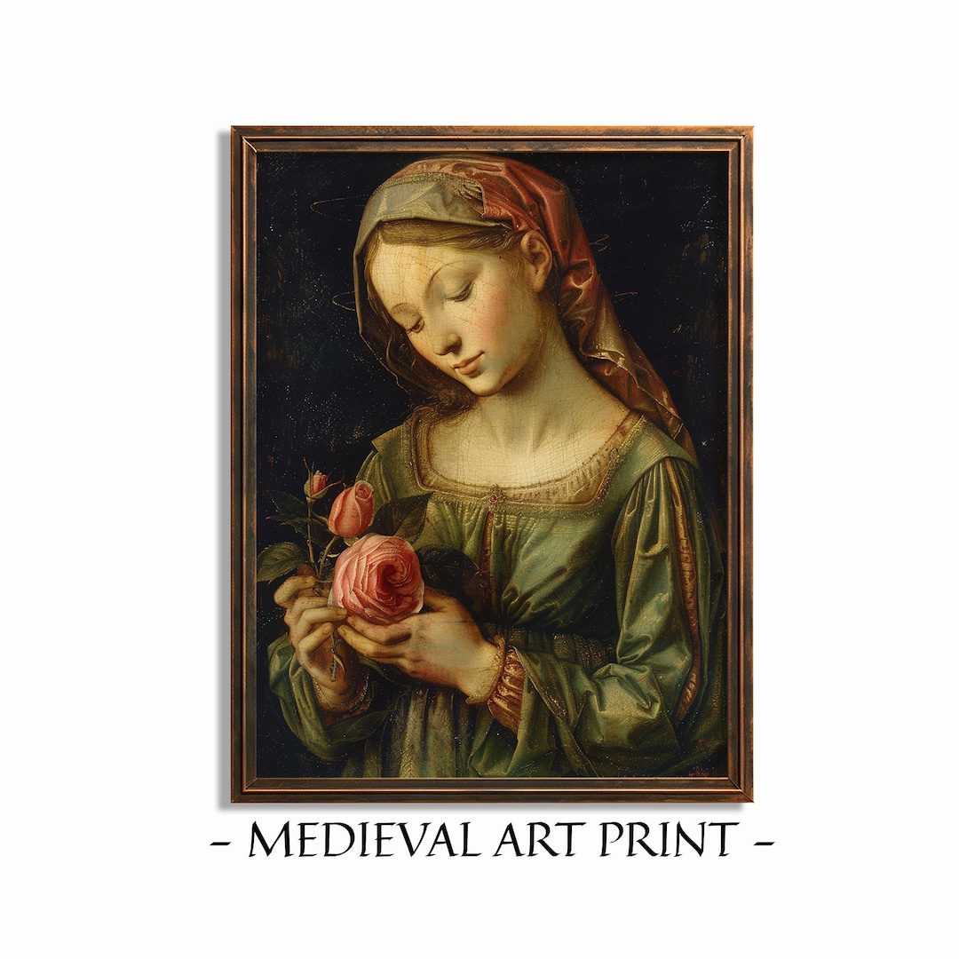 Medieval Woman Print, Middle Age Painting, Renaissance Women Art ...