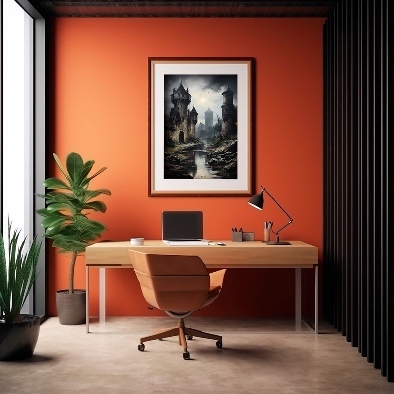 Medieval Decor, Medieval Castle Print, Moody Witcher Wall Art ...