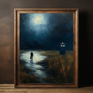 Time Traveler Dr Who, Tardis Painting, Doctor's Time Machine, Printable ...