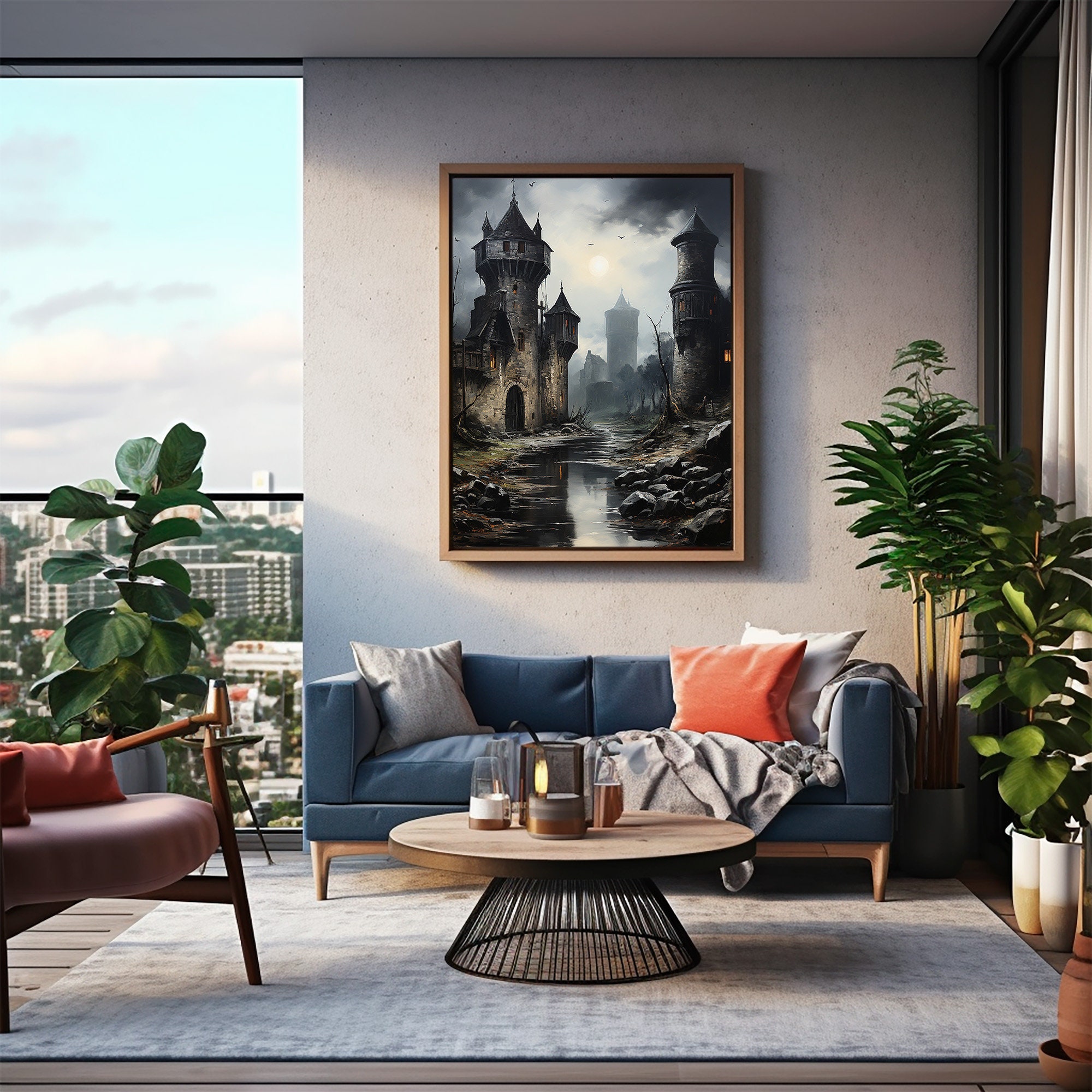 Medieval Decor, Medieval Castle Print, Moody Witcher Wall Art ...