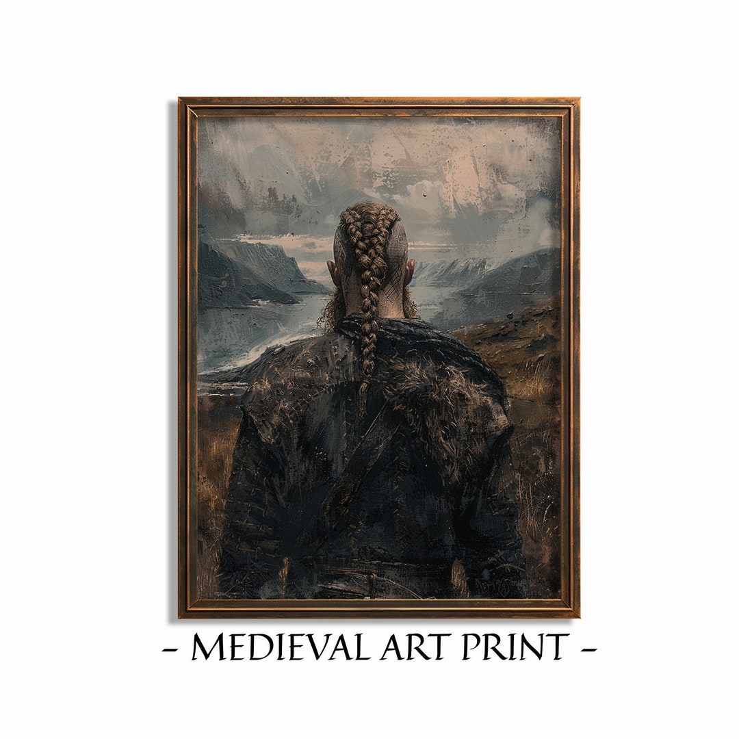 Ragnar Medieval Viking Print, Norse Mythology Painting, Middle Age ...