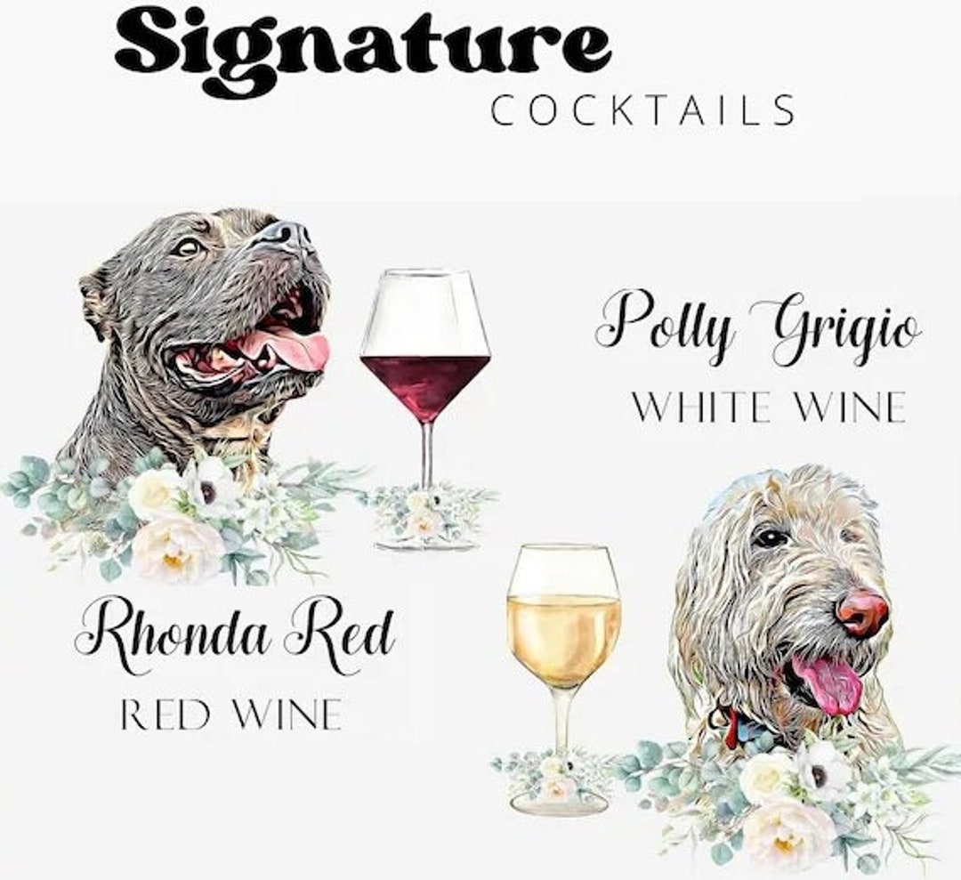 Personalized Cocktail Sign With PET Cocktail - Custom Watercolor ...