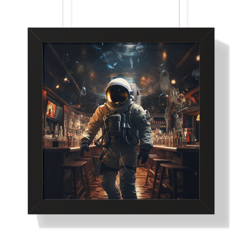 Spaceman at A Bar,spacewalk Astronaut Wall Art, Outter Space Theme ...
