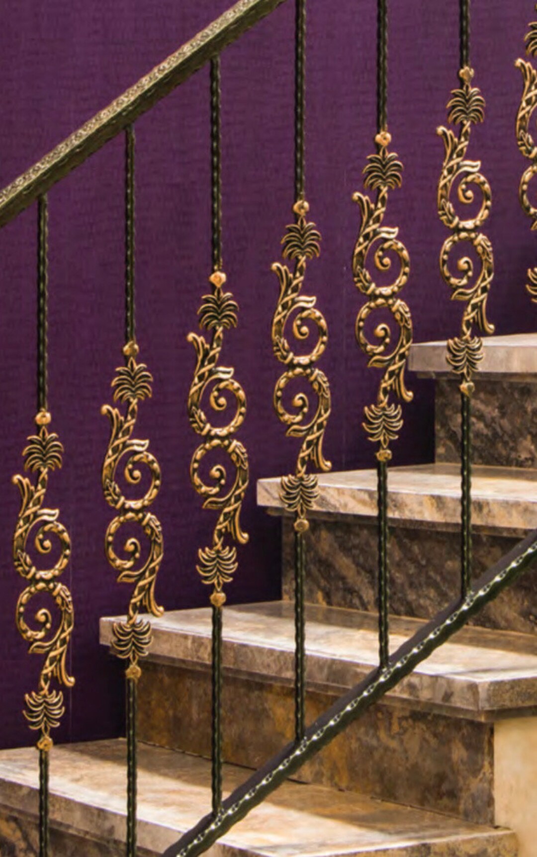 Wrought Iron Stair Spindle Railing Handrail Balusters Balcony Metal ...