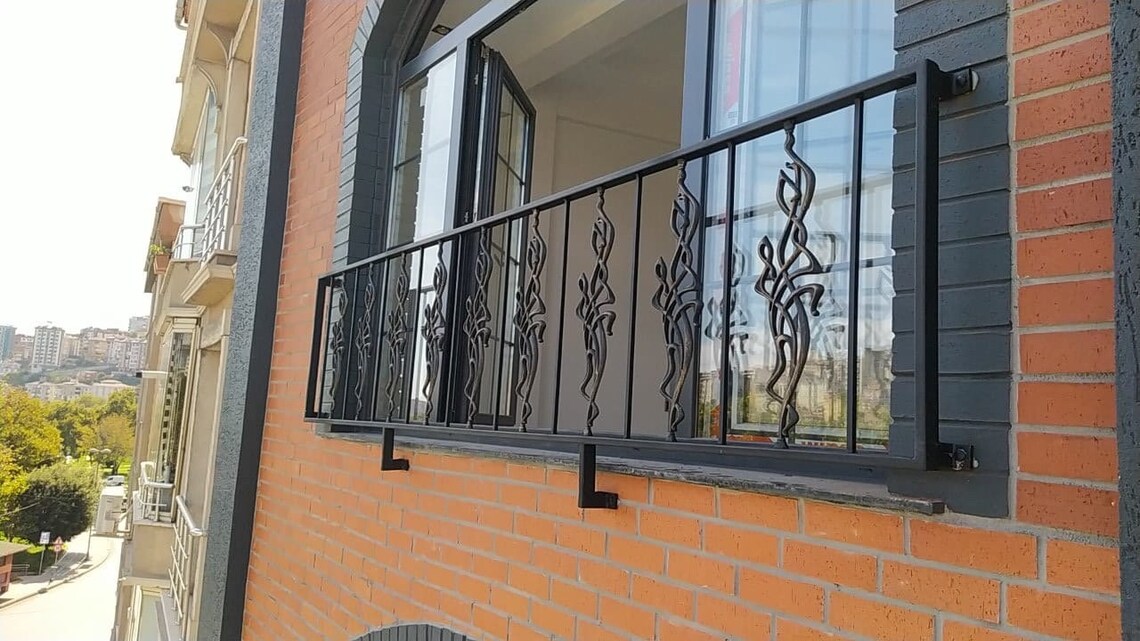 Custom Wrought Iron Balcony Railings, Forged Balcony Railings, Metal ...