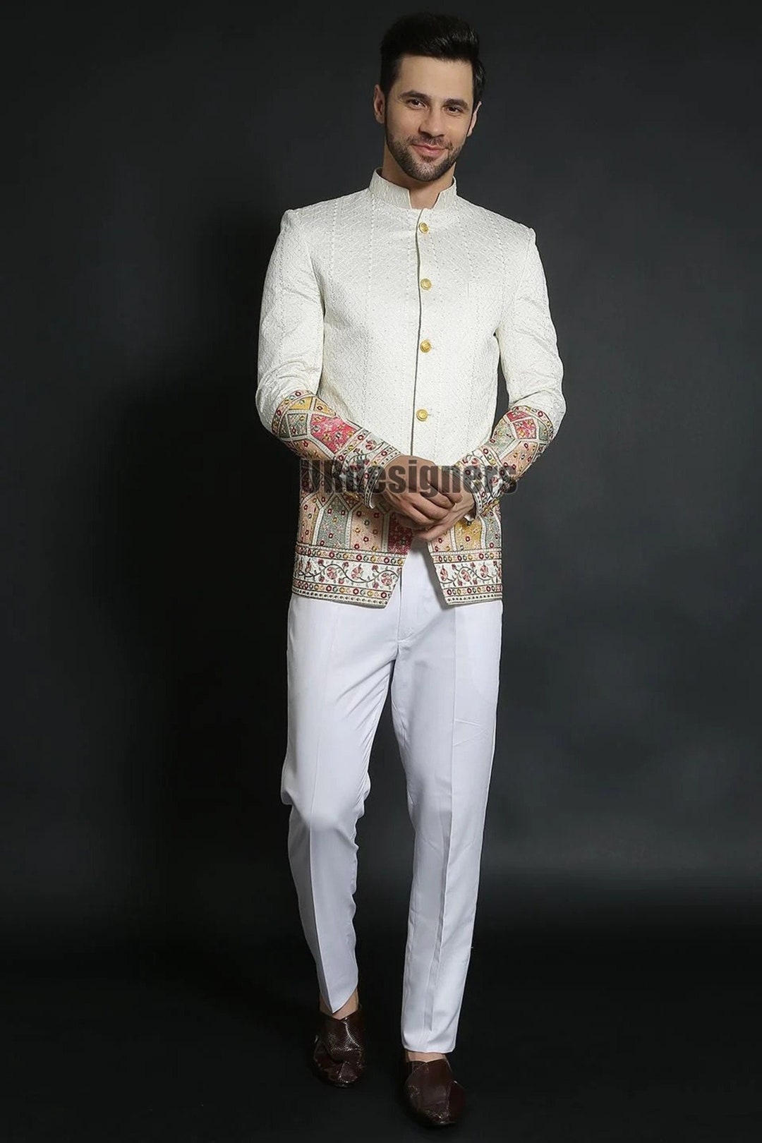 Multicolor Prince Jodhpuri Suit With Multicolor Sequins Needle ...