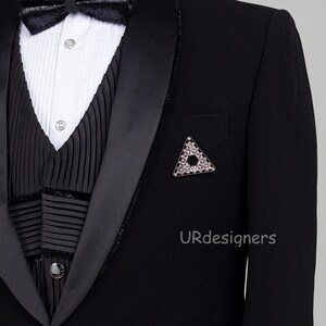 Black Tuxedo Suit: Satin Lapel, Velvet Border - Slim Fit 2 Piece - Etsy