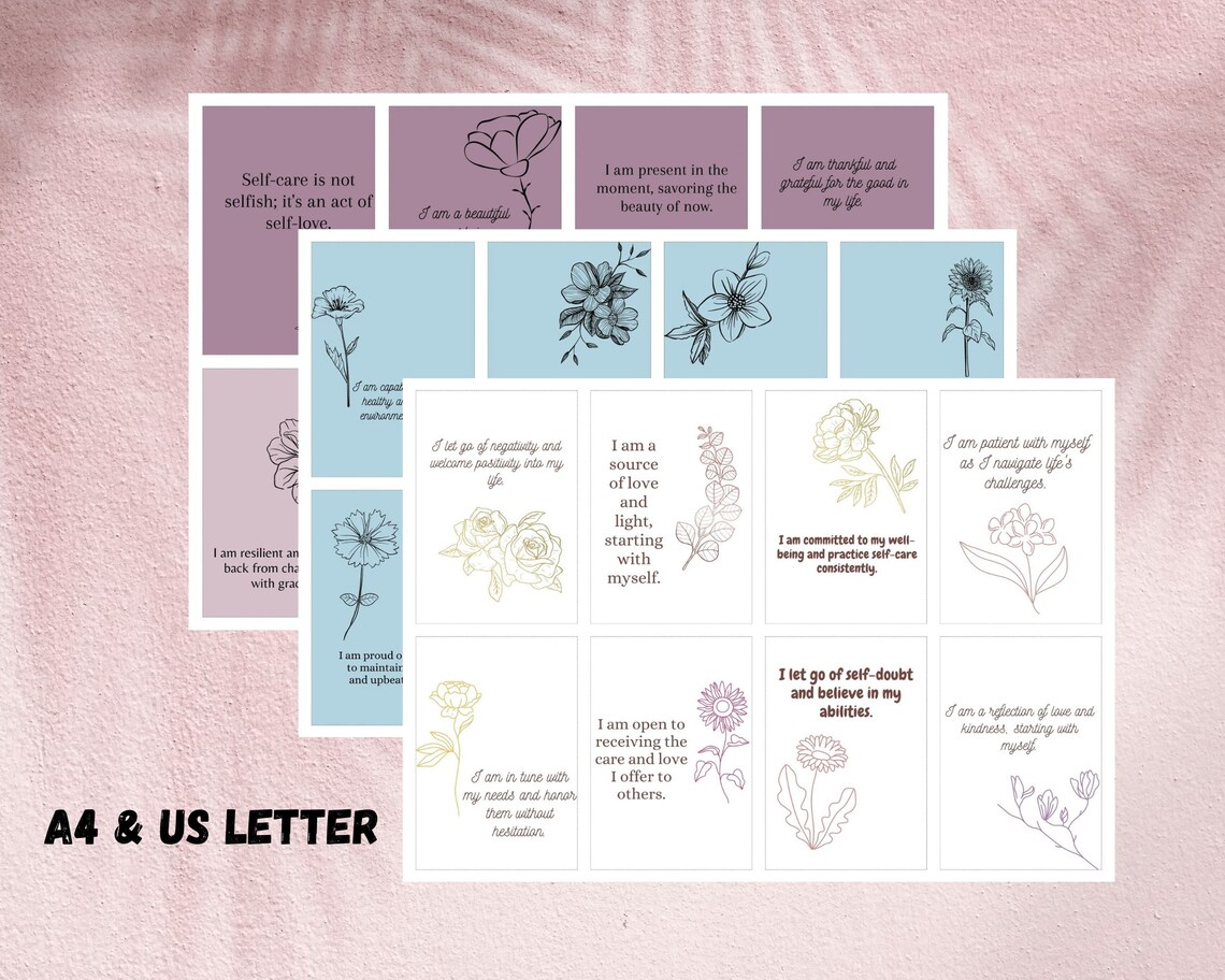 100 Daily Positive Affirmation | Fully Editable Canva Templates ...