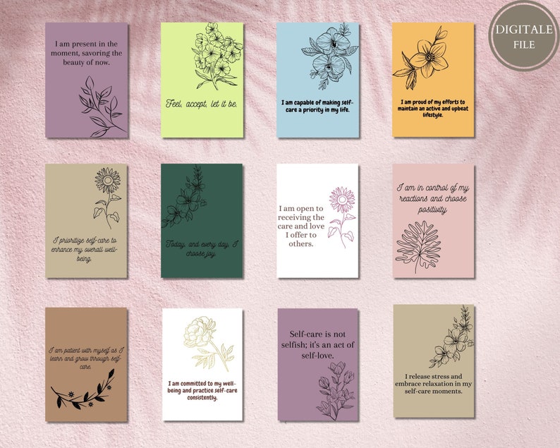 100 Daily Positive Affirmation | Fully Editable Canva Templates ...