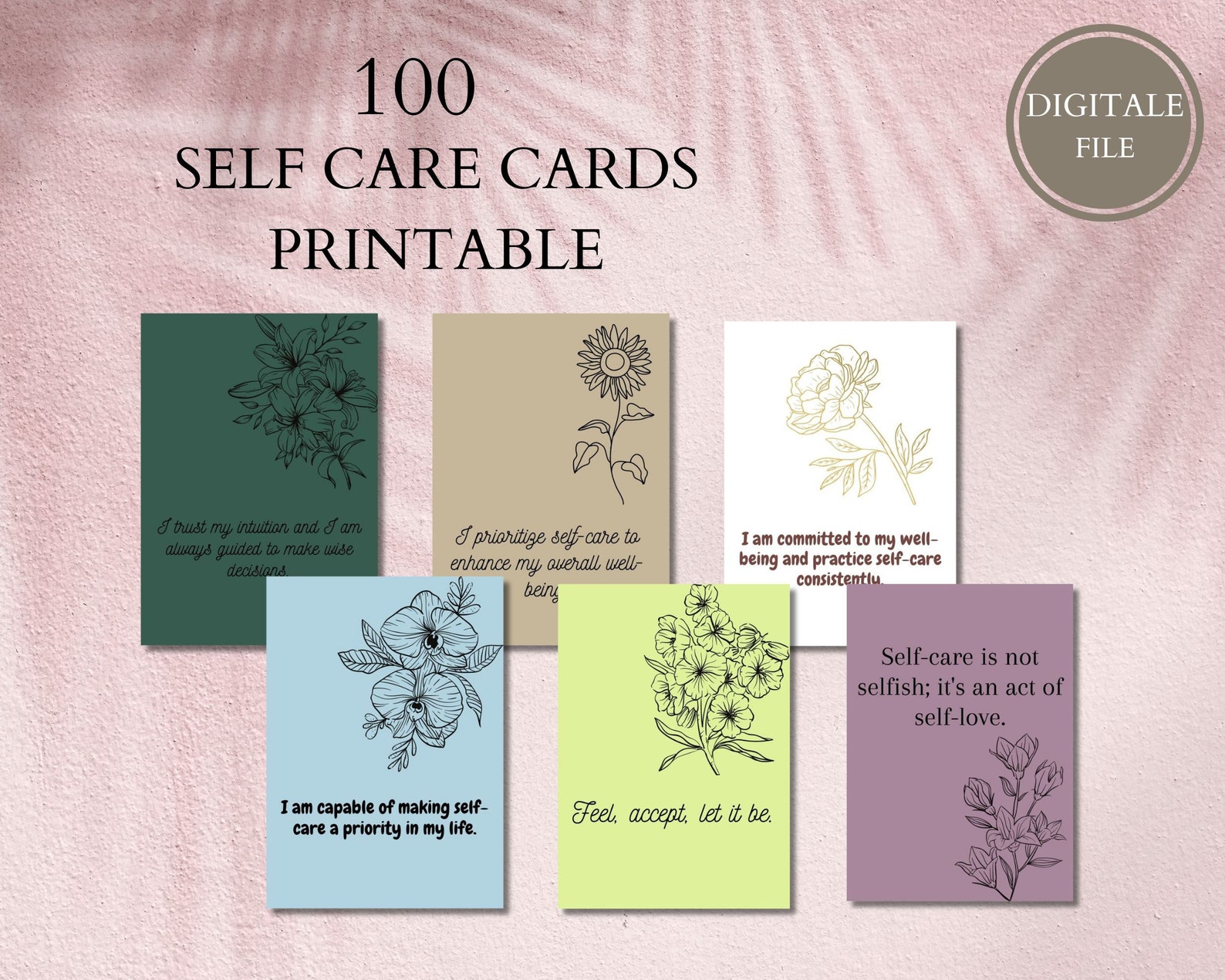 100 Daily Positive Affirmation | Fully Editable Canva Templates ...