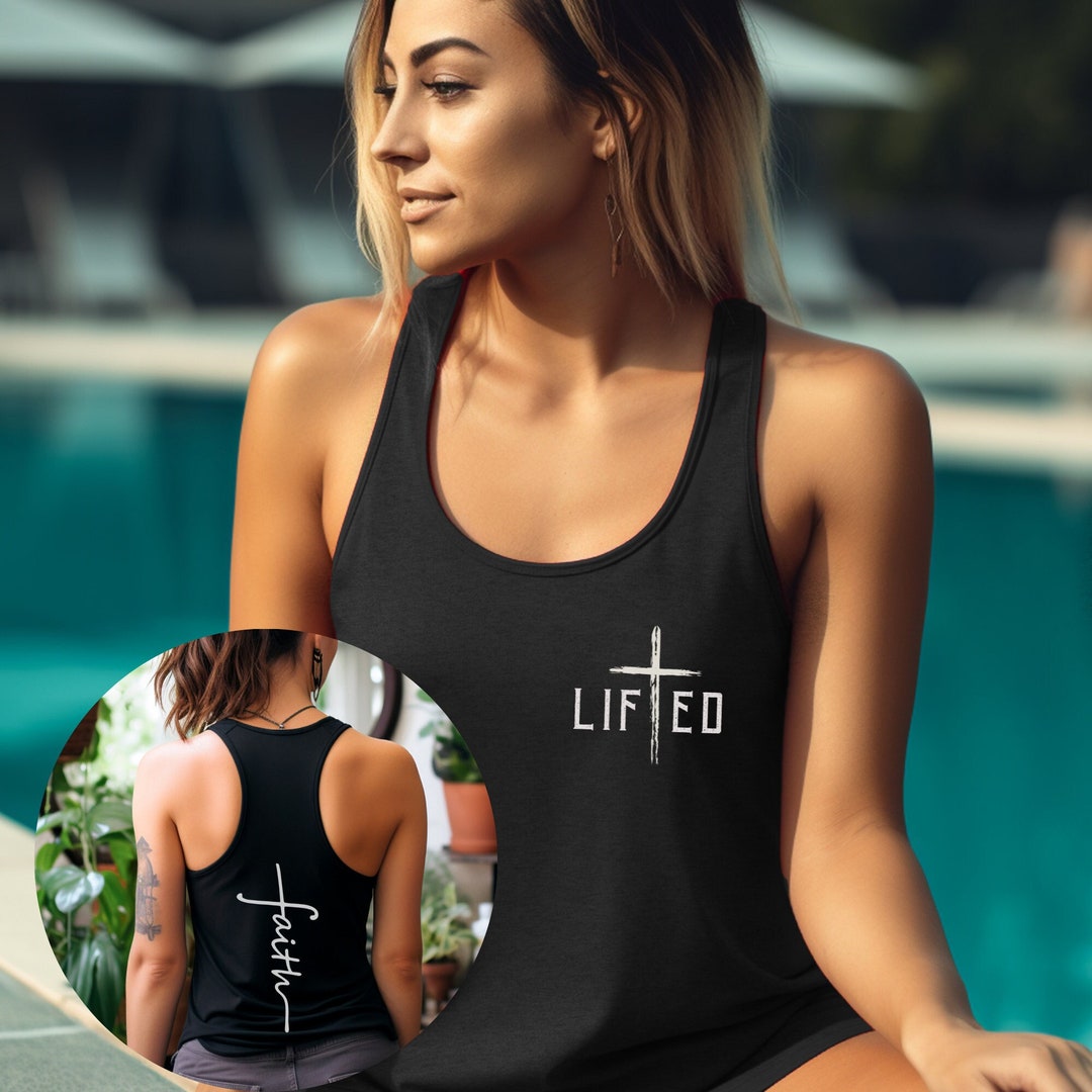 Christian Workout Racerback Tank Gift for Her, Fitness Faith Tank ...