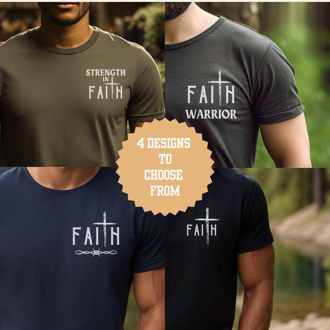 Christian Merch Strength in Faith Warrior T Shirt, Jesus Apparel Gift ...