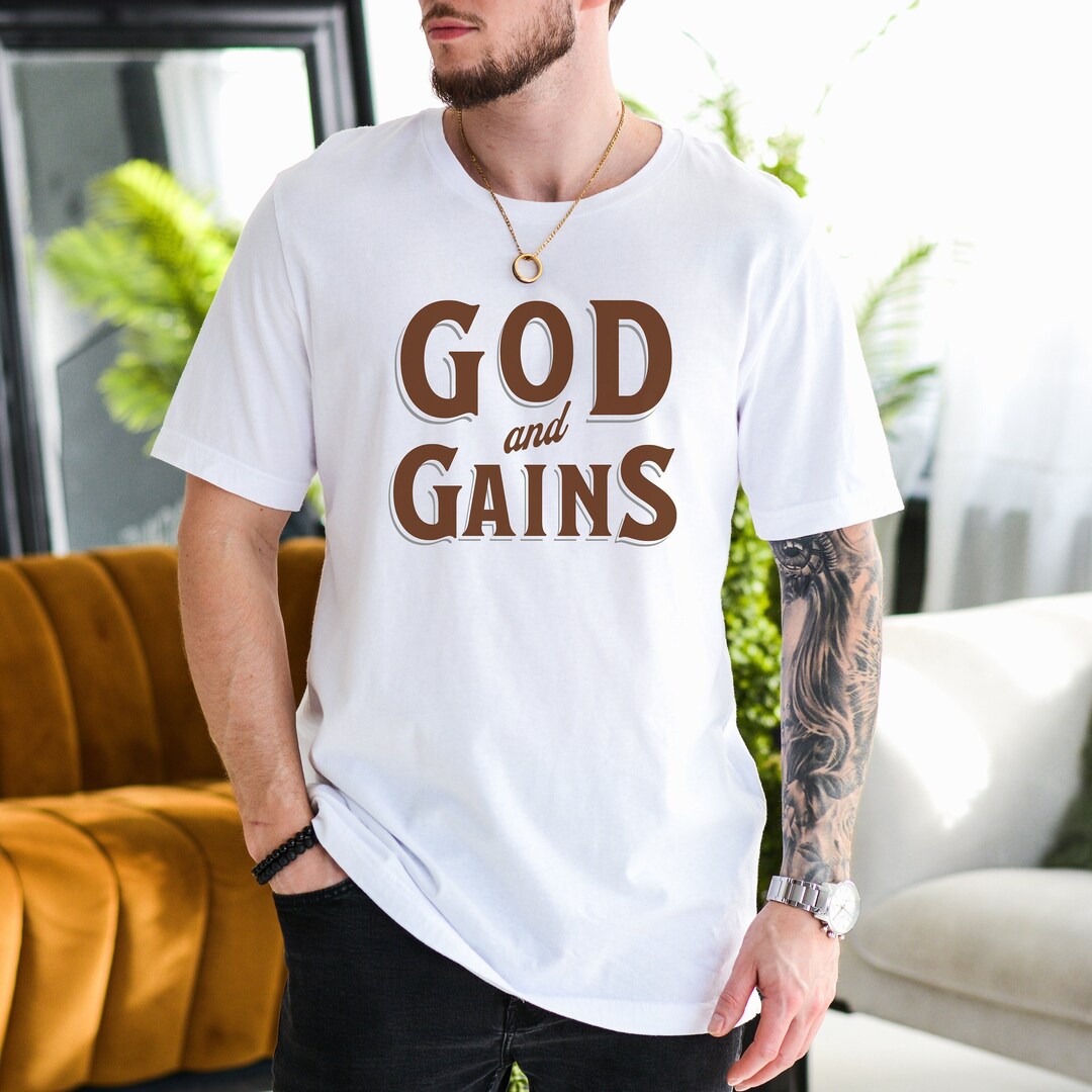 Religious Workout T Shirt, Jesus and Gym Life Apparel, God Gains ...