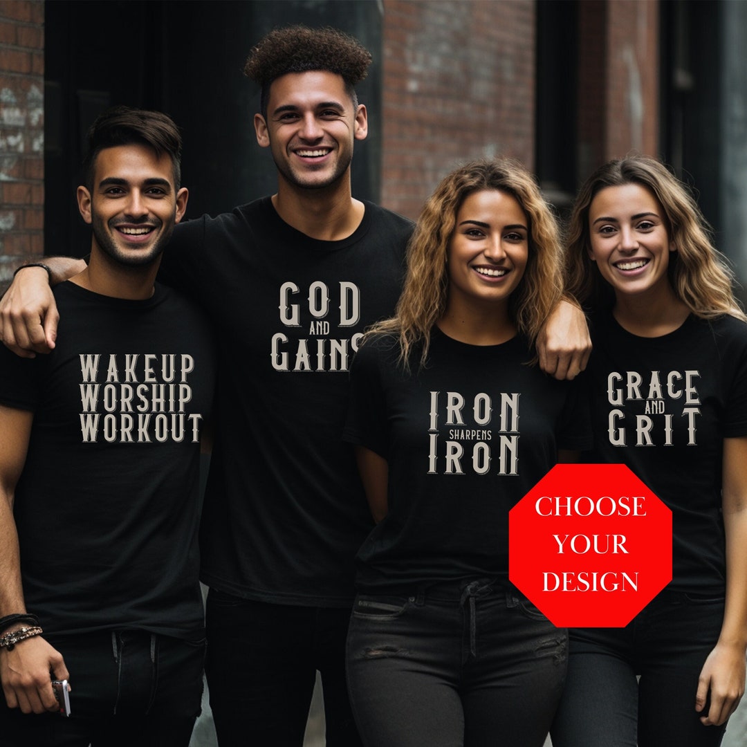 Wakeup Worship Workout Christian T Shirt Men Gifts, Christian Shirt for ...