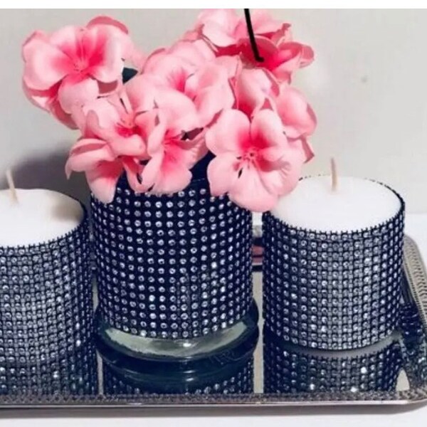 Rhinestone Candle - Etsy