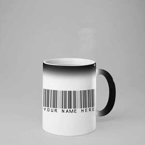 Personalized Coffee Mug With Custom Text, Unique Barcode Design ...