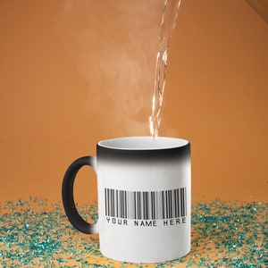 Personalized Coffee Mug With Custom Text, Unique Barcode Design ...