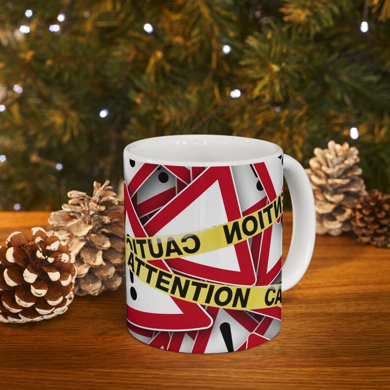 Caution Zone Coffee Mug Warning Signs & Tape Design, Tea Cup for ...