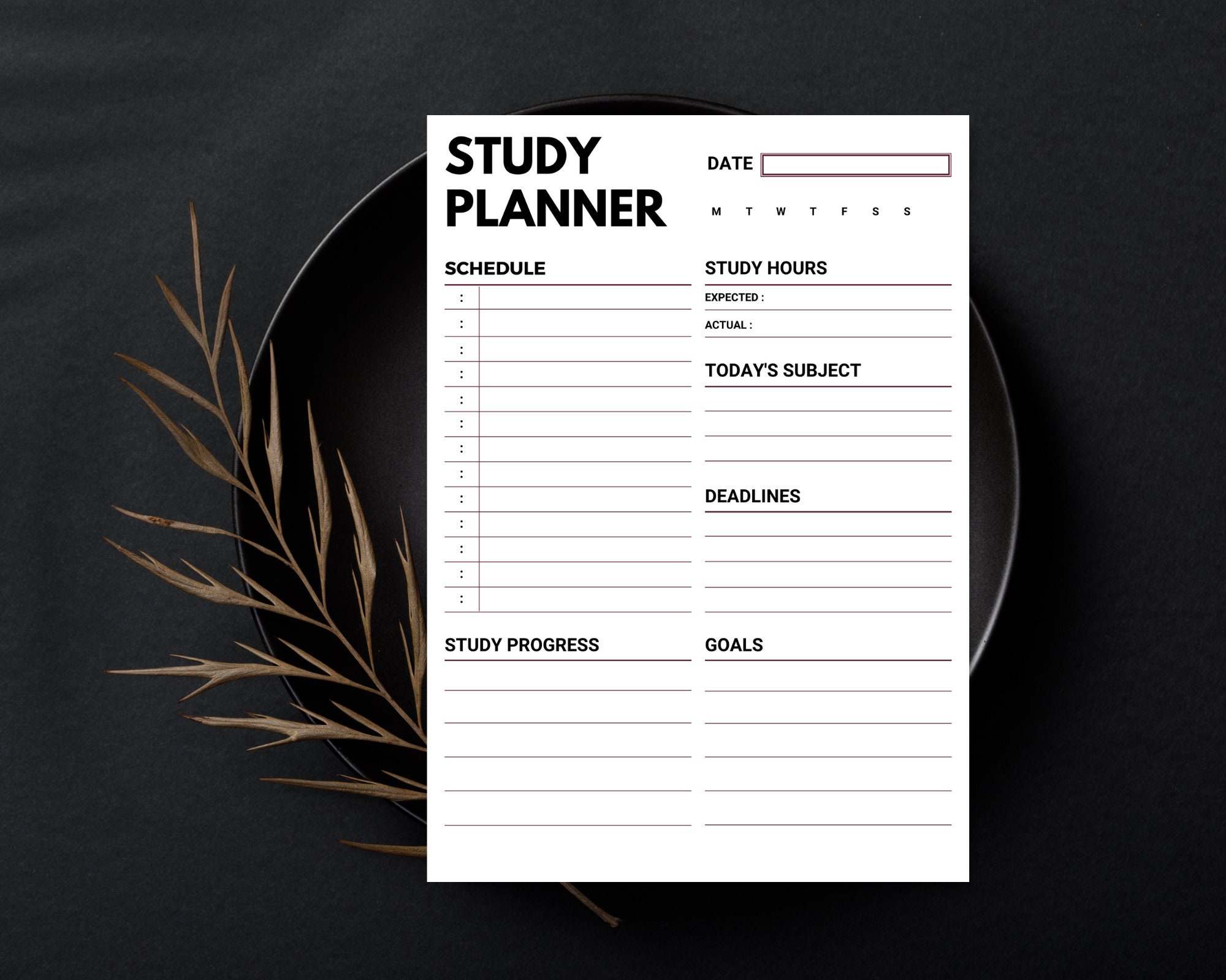 Study Planner, Printable Study Planner, Student Planner, College ...