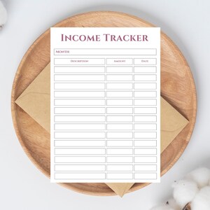 Income Tracker, Printable Income Planner, Income Journal, Income ...