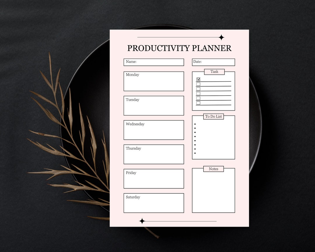 Productivity Planner, Printable Productivity Planner, Productivity ...