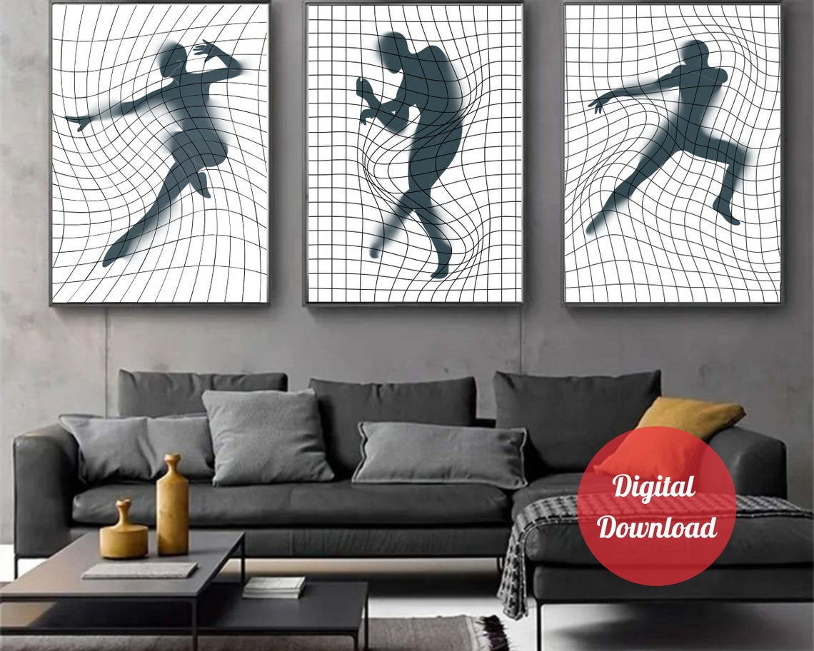 Set of 3 Line Art Prints, Digital Art, Minimalist Wall Art, Woman Line ...