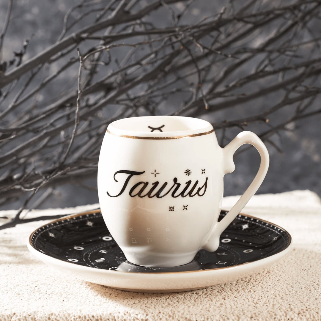 Taurus Espresso Cup Set Turkish Coffee Cup and Saucer Taurus Zodiac ...