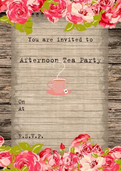 10 X Afternoon Tea Birthday Party Invitations - Etsy