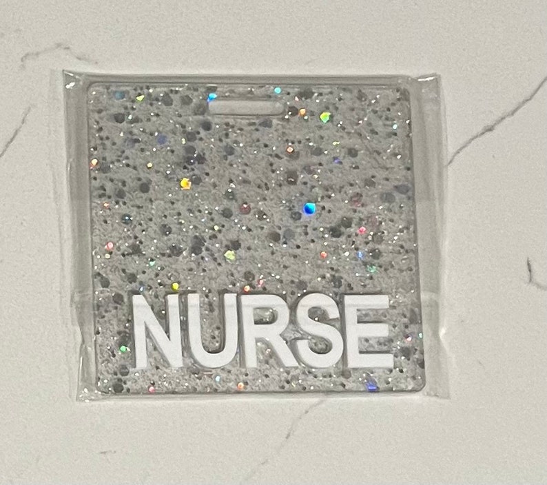 Nurse Badge Buddy, Sparkle Badge Buddy, Silver Badge Buddy - Etsy