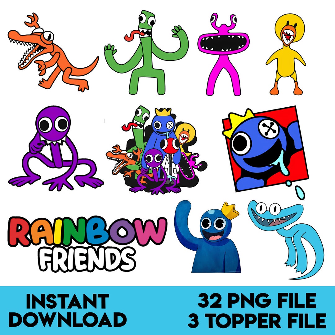 Rainbow Friends Clipart Rainbow Friends Birthday Rainbow - Etsy Australia