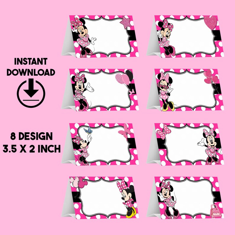 Instant Download Minnie Mouse Food Tent Minnie Mouse Food - Etsy