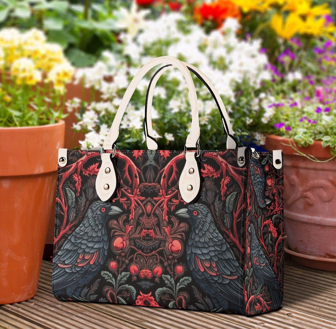 Raven Witchy Purse, Witch Leather Handbag Crow Purse Crossbody Bird Bag ...