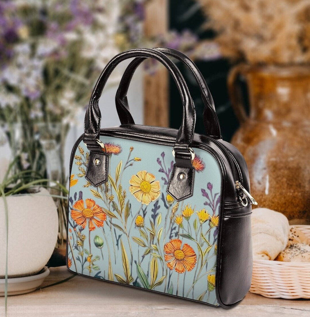 Spring Flowers Handbag, Boho Wildflower Crossbody Bag, Whimsical ...