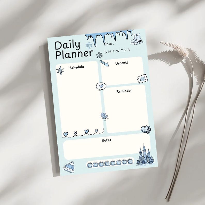 Winter Daily Planner Printable A4 - Cozy Undated Planner PDF - Etsy