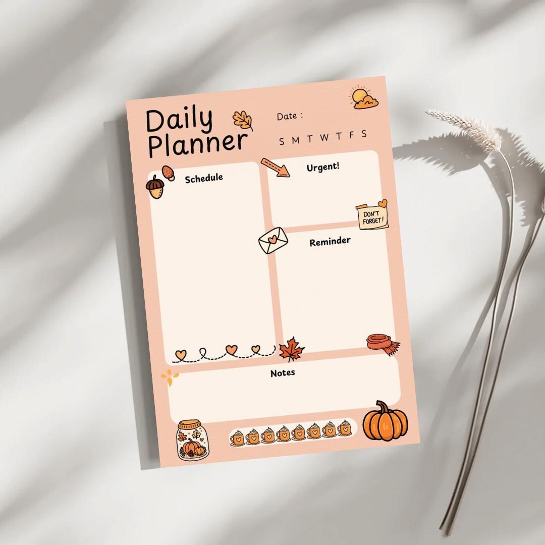 Autumn Daily Planner Printable A4 - Cozy Undated Planner PDF - Etsy