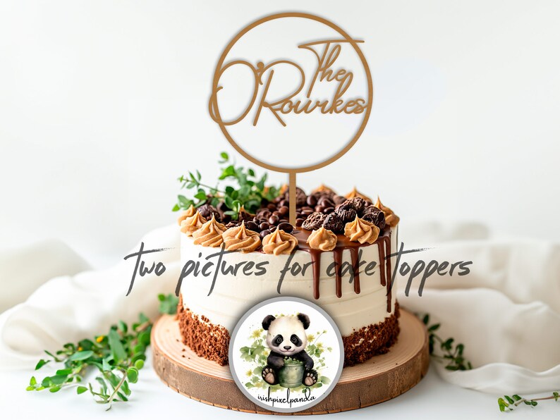 Cake Topper Display, Mockup for Cake Signs Toppers, Chocolate Creamy ...