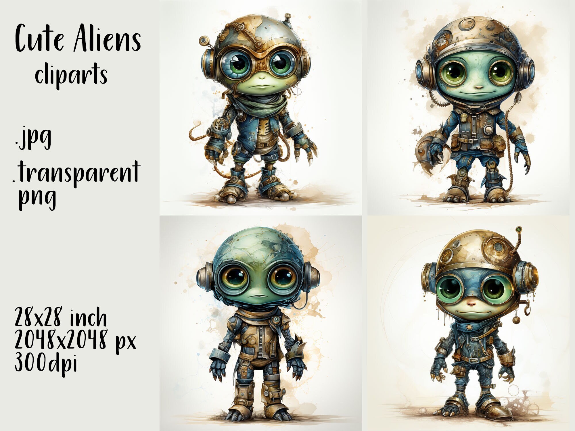 Alien Clipart, Cute Aliens Clipart Kids, Alien for T-shirt Print, Alien ...