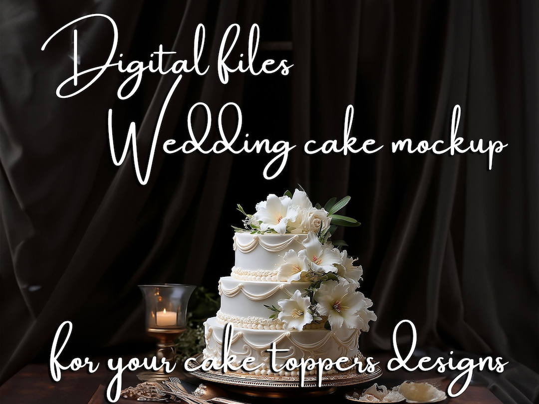 White Wedding Cake Mockup, Wedding Cake Topper Display - Etsy
